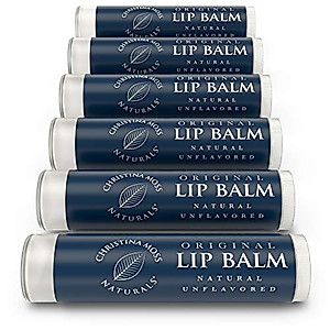 Unflavored Lip Balm for Dry Cracked Lips - Organic Beeswax Lip Moisturizer - Lip Repair For Severely Chapped Lips - Hydrating Moisturizing Lip Care Products - 6 Pack Bulk Set for Kids, Women, Men
