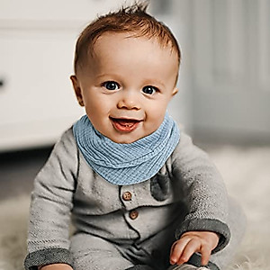 Muslin Bibs for Baby Boy, 8 pack Organic Cotton Baby Bandana bibs, Absorbent Drool Bibs for Unisex Newborns Infants