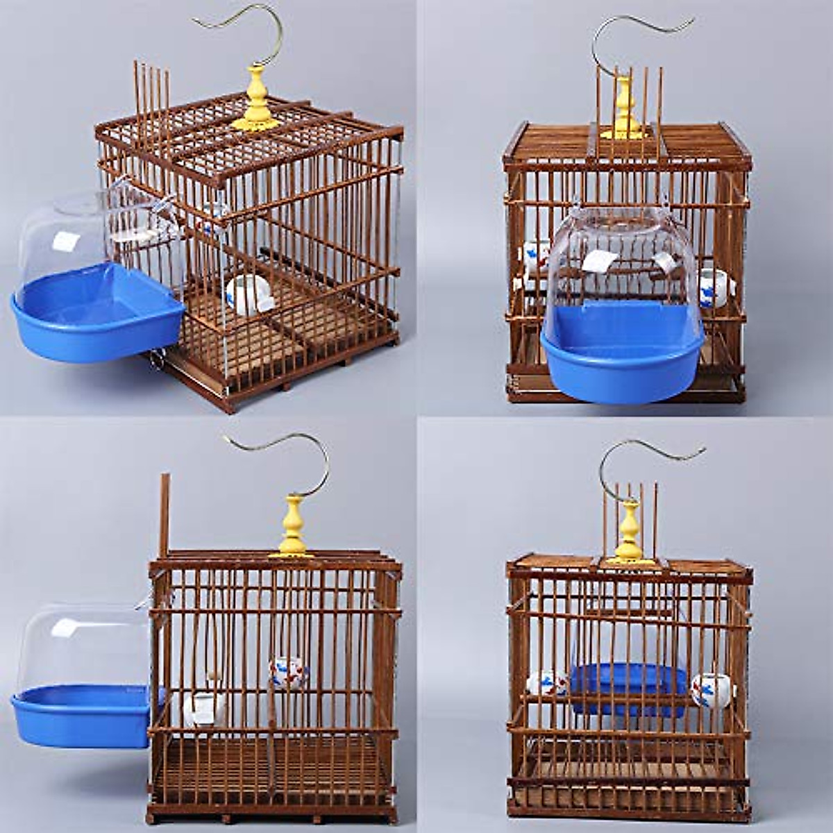 YJJKJ Caged Bird Bath Bird Cage Parrot Supplies Bathing Tub for Small Brids Canary Budgerigar Cockatiel Lovebird（Random Color）