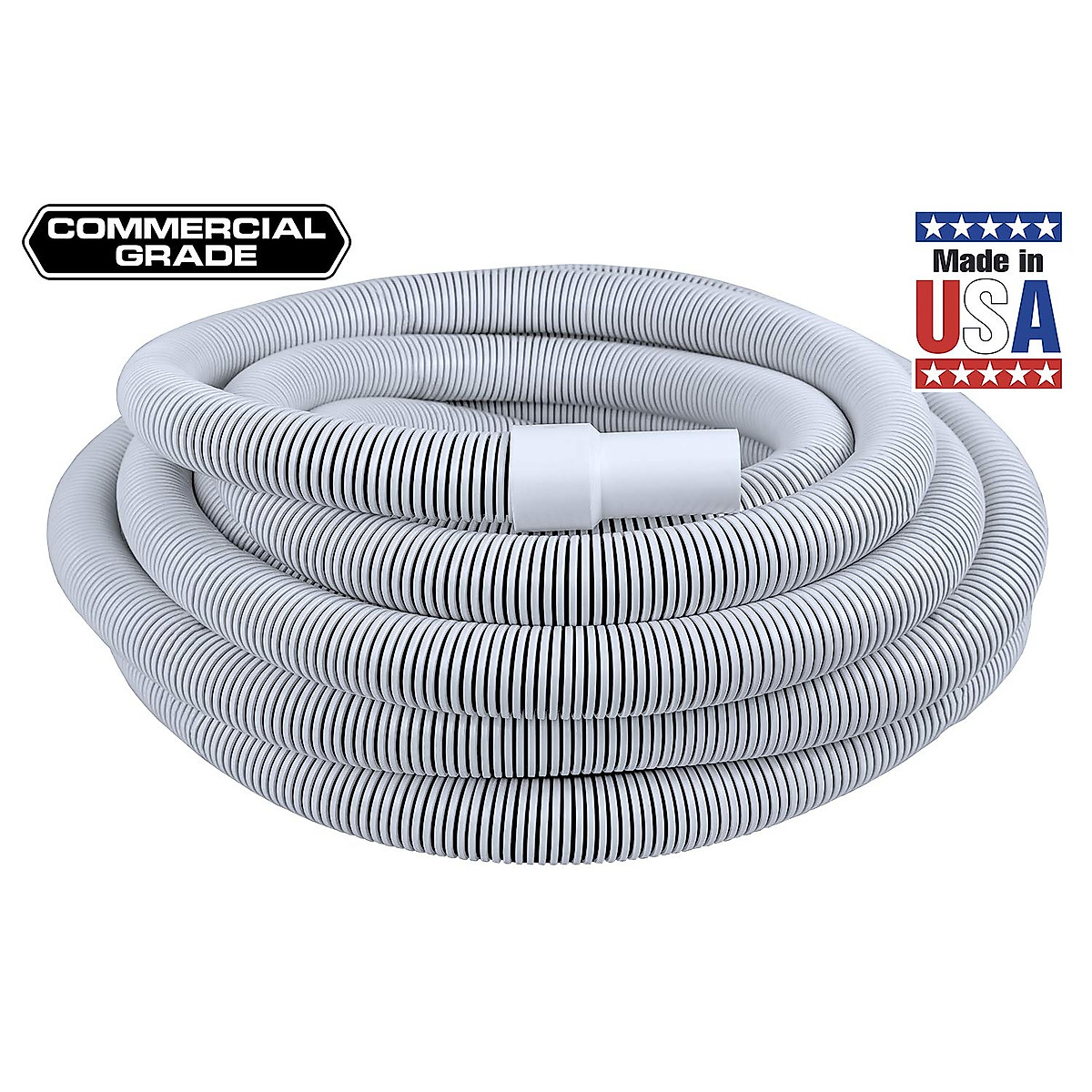 Poolmaster Commercial In-Ground Swimming Pool Vacuum Hose With Swivel Cuff, 1 1/2-Inch x 50-Foot
