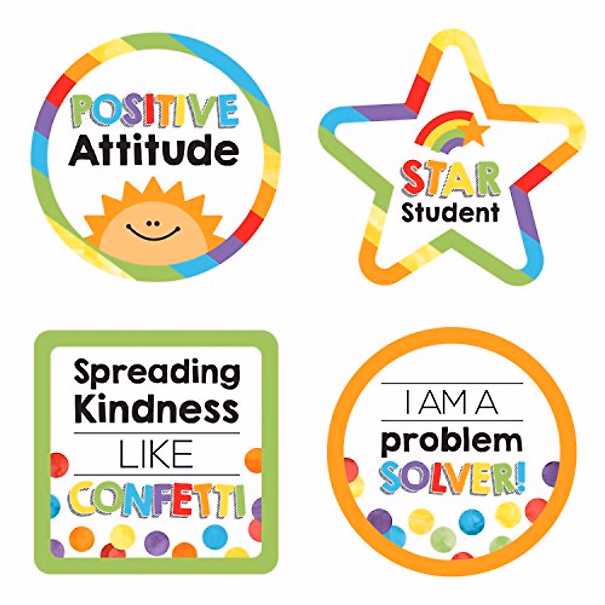 Carson Dellosa Celebrate Learning Motivational Sticker Pack, 72 Colorful, Inspirational Stickers for School Supplies, Reward Stickers, and Incentive Chart, Positive Affirmation Stickers (6 Sheets)