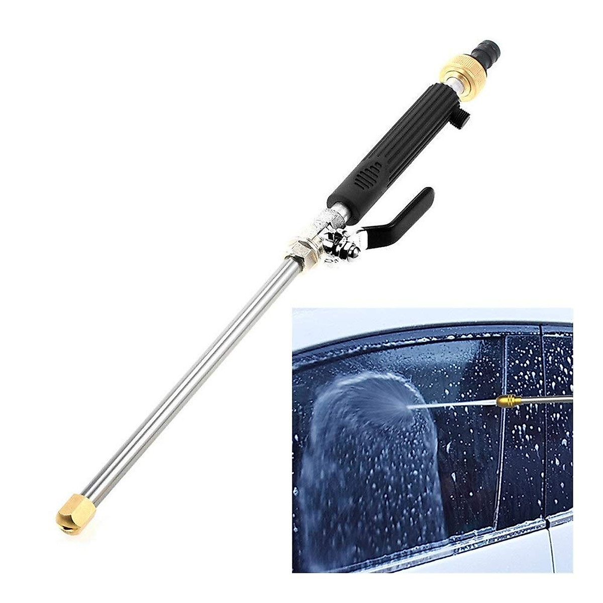 Lawn Garden Nozzle Sprinkler Cleaning Tool Car Booster Water Gun Spray Garden Washing Machine Hose Wand Nozzle Sprayer Watering Spray (Color : Blue)