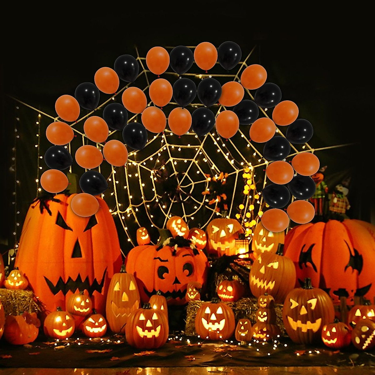 60pcs 12 Inch Orange and Black Latex Balloons, Halloween Balloons Set, Decoration for Halloween Celebration, Trick or Treat Party, Spooky Ghost Party, Graduation, Birthday and Bar