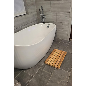 Sauna Fauna 100% Western red Cedar Wooden Bath or Shower mat Cedar Sauna Floor Panel, Also for Patio hot tub or spa, Great for RVing and Outdoor Showers 22.5" x 14"