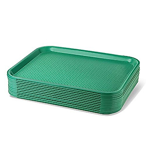 New Star Foodservice 24784 Green Plastic Fast Food Tray, 14 by 18-Inch, Set of 12