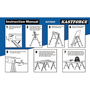 KASTFORCE Folding Sawhorse 2200 lb /1000kg capacity Heavy Duty Jobsite Table Stand with Folding Legs Twin Pack KF3005