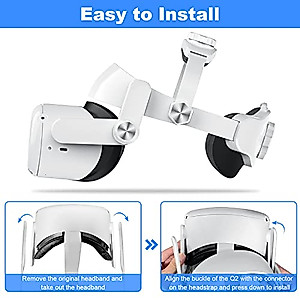 Head Strap for Meta/Oculus Quest 2 Accessories, Adjustable Replacement for Quest 2 Elite Straps, Enhanced Support & Gaming Immersion & Balance Weight Design in VR for Adults & Kids, Gift for Father
