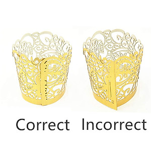 Candle Wraps, 50 PCS Flameless Tea Light Decorative Wraps Candles Holders for Festival Birthday Wedding Party (Gold)