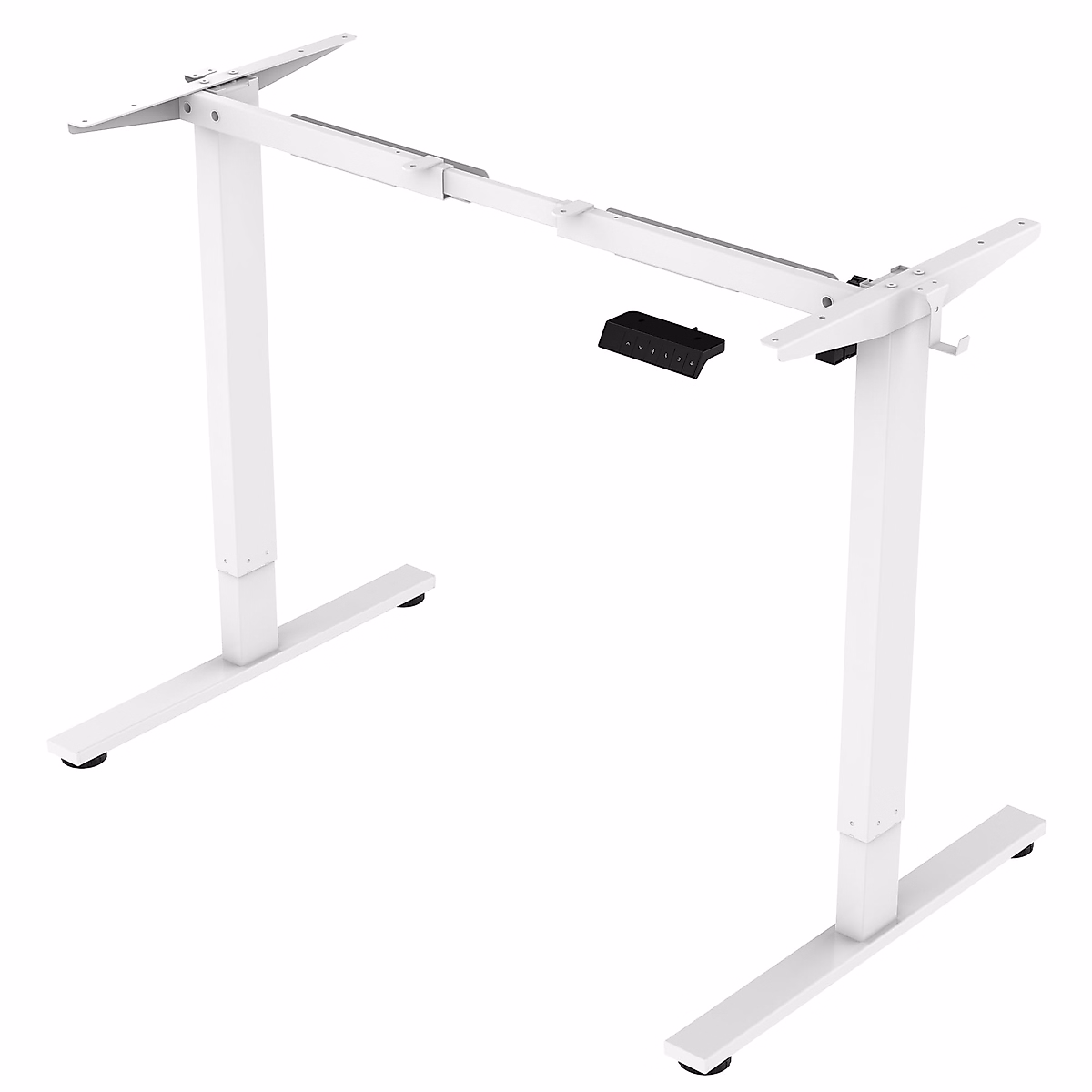SANODESK Single Motor 2 Stage Electric Height Adjustable Standing Desk Frame Heavy Duty 176lbs Load Capacity for Home Office (White Frame Only)