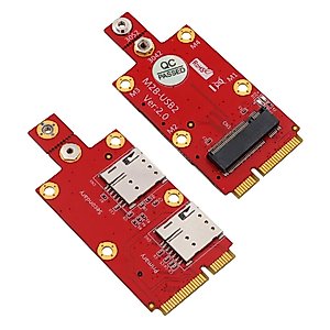 HLT M.2 (NGFF) Key B to Mini PCI-E Adapter with Dual Nano SIM Card Slot