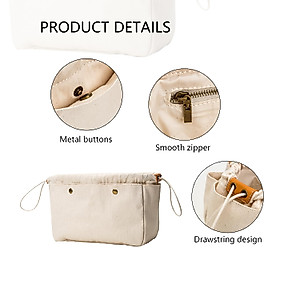 YONBEN Purse Organizer Insert, Easy Handbag organizer with Zipper, Inside Bag Divider & Tote Shaper Tote Bag in Bag Inside Purse Organizer (M)