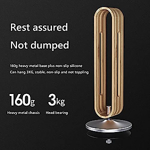 ANIIC Headset Stand Bamboo Wood Aluminum Headphone Stand Gaming Headset Earphone Rack Holder Headsets Storage Accessories Headphone Stand ( Color : Gris )