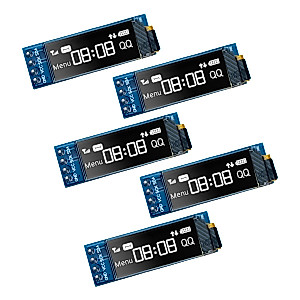 Hosyond 5 Pcs 0.91 Inch I2C OLED Display Module IIC OLED Screen DC 3.3V~5V Compatible with Arduino Raspberry PI (White Display Color)
