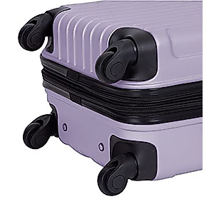 Travelers Club Midtown Hardside Luggage Travel Set, Spinner Wheels,Zippered Divider,Telescopic Handle,Lightweight, Lilac, 4-Piece Set