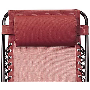 Amazon Basics Outdoor Textilene Zero Gravity Folding Lounge Rocker with Pillow, Red