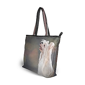 My Daily Women Tote Shoulder Bag Chinese Crested Dog Handbag Large