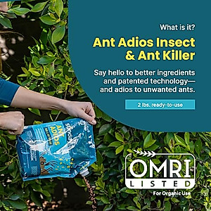 Sunday Ant Adios - Insect & Ant Killer - Outdoor Ant Killer Uses Spinosad to Eliminate Ants, Earwigs, Cutworms, & More - for Organic Gardening - Treats 4,000 sq ft - Results in 3-14 Days - 2lbs