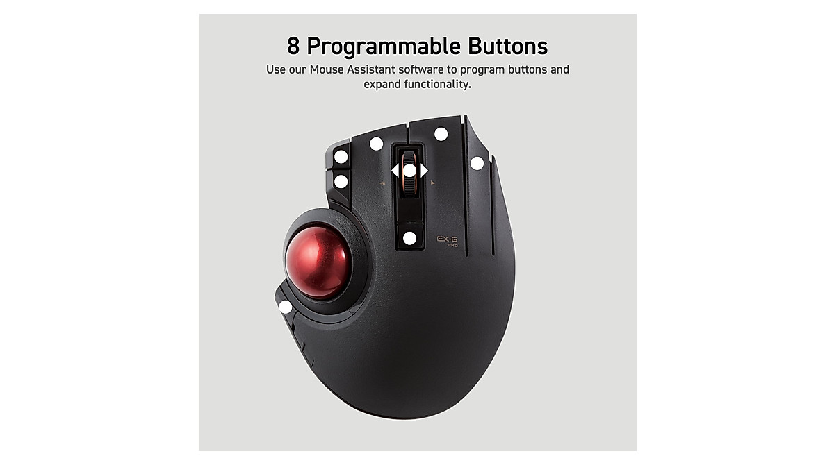 ELECOM Wireless Trackball Mouse - Ergonomic & Customizable for PC & Mac
