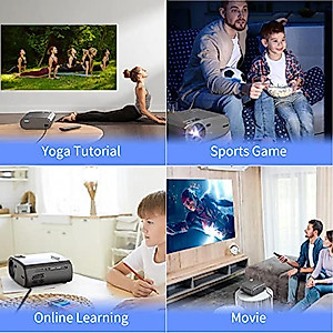 Native 1080P 15000 Lumens Projector, WEWATCH Portable 2.4G 5G Projector with WiFi and Bluetooth Mini Movie Projector, 200" Display 230 ANSI Lumens Video Projector for Home Outdoor, HDMI, VGA, USB