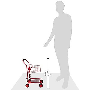 The New York Doll Collection Toy Shopping Cart for Kids and Toddler - Includes Food - Folds for Easy Storage - with Sturdy Metal Frame (Red)