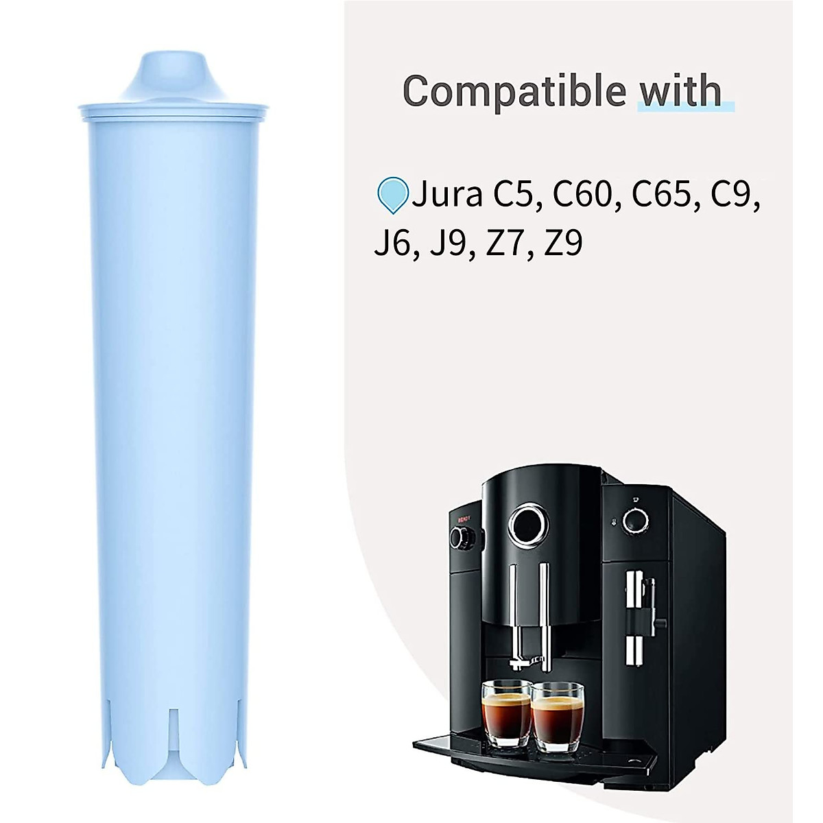 EcoAqua Replacement Filter, Replacement for Jura® Clearyl/Claris Blue Capresso® Clearyl Coffee Machine Water Filter, Pack of 6