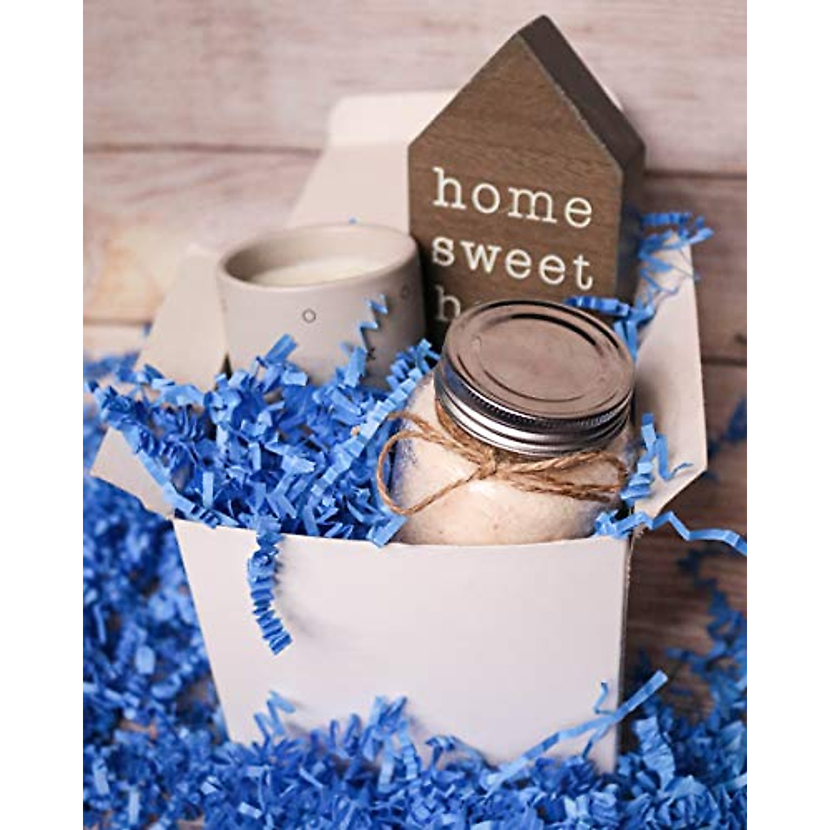 MagicWater Supply Crinkle Cut Paper Shred Filler (2 oz) for Gift Wrapping & Basket Filling - Sky Blue