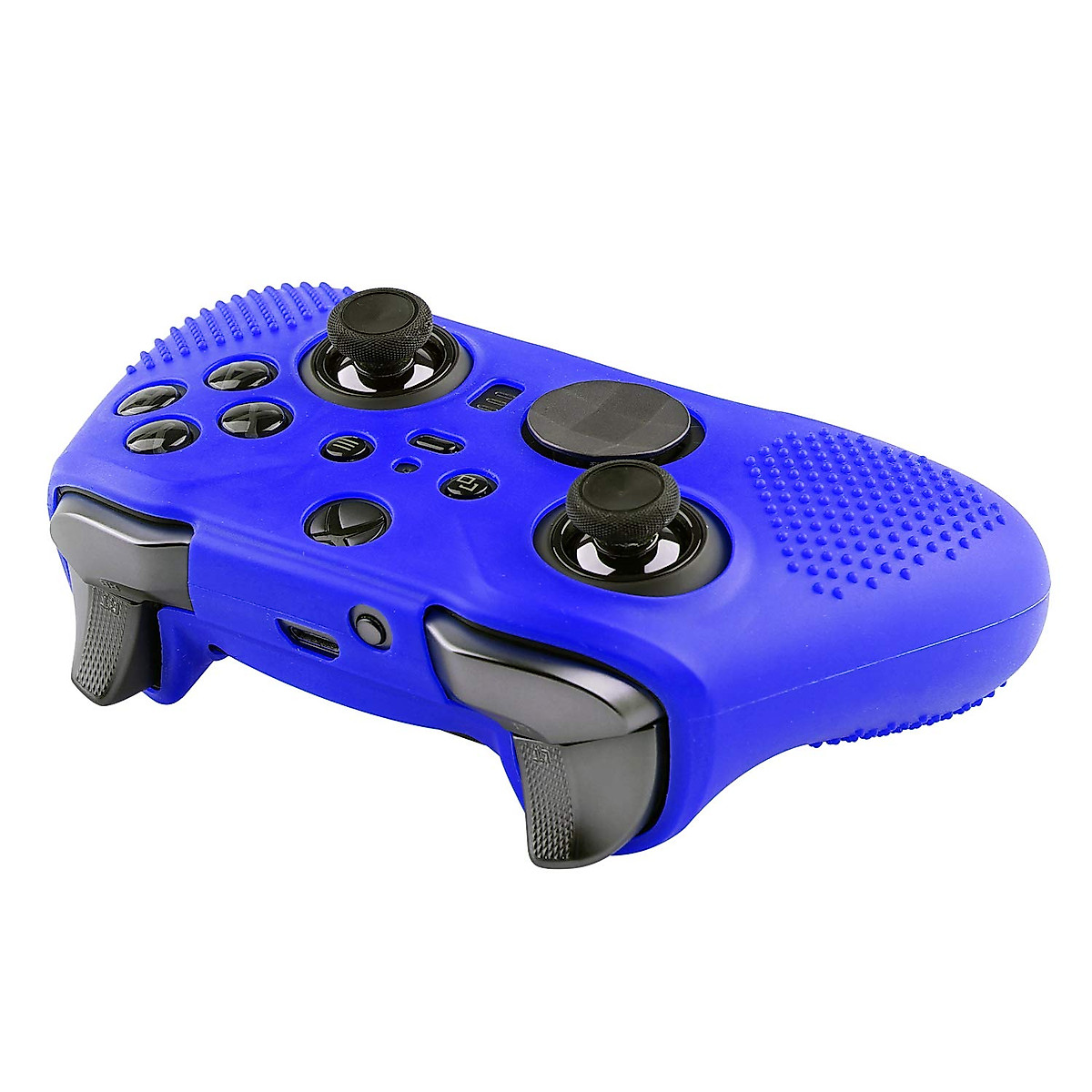 AreMe Soft Anti-Slip Silicone Protective Cover Skins Case with Rubber Thumb Grips Analog Caps for New Xbox One Elite Series 2 Controller (Blue)