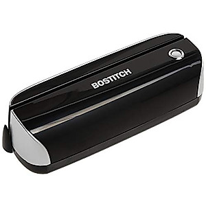 Bostitch Office Electric 3-Hole Punch, AC Adapter or Battery Powered, Max Sheet Capacity 12 Sheets, Black (EHP3BLK)