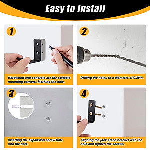 Palksky 8 Pcs Jack Stands Wall Mount Organizer, Car Jack Stands Storge Rack/Hanger/Hook Wall Mount Heavy Duty Stainless Steel Holder Fits 2 & 3 & 5 & 6 Ton Lifting Jack Stands