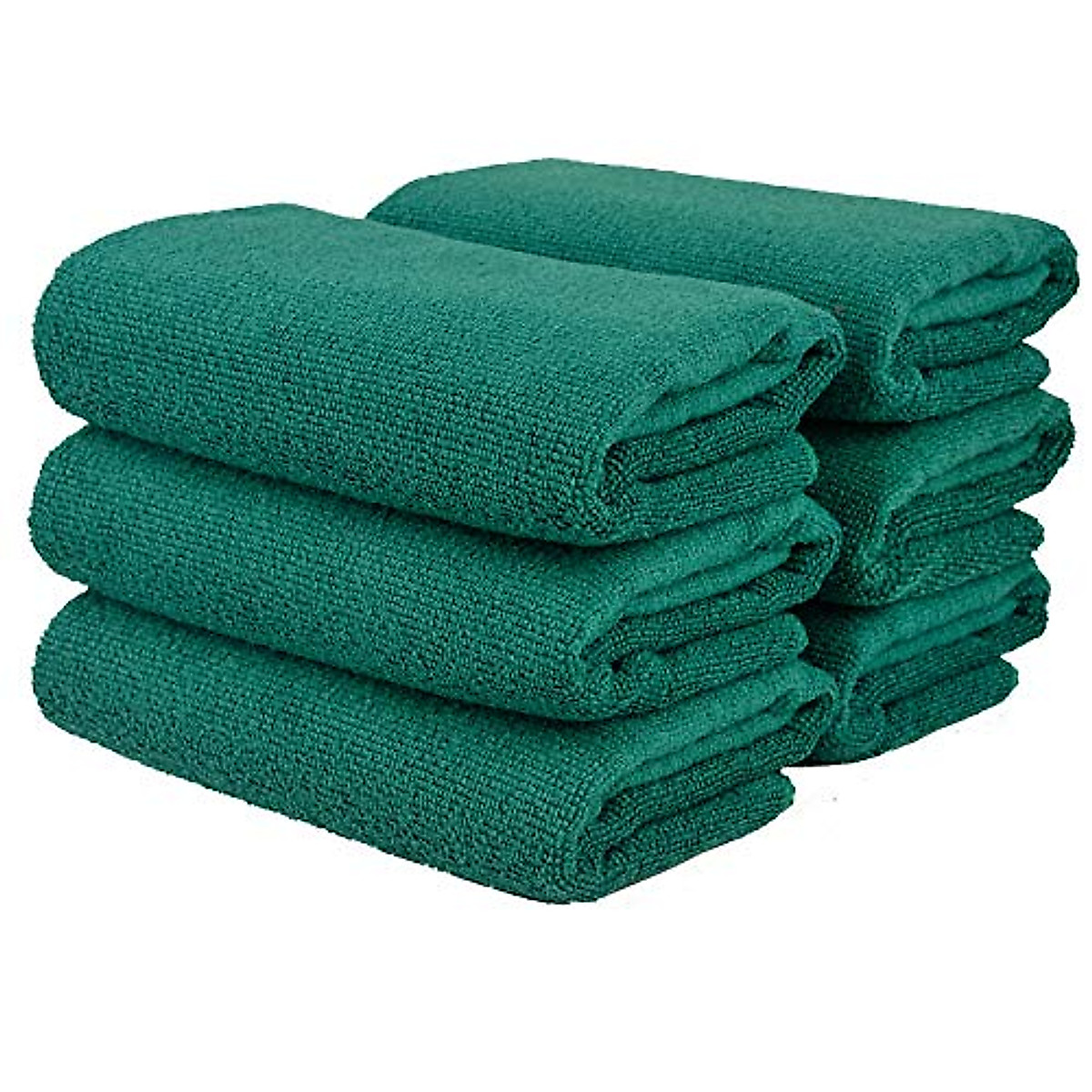 Cleaning Washcloth Towels - Large 27" x 16" Microfiber Rags - Highly Absorbent, Lint Free Streak Free for House, Kitchen, Car, Window Detailing Reusable Shop Towels (6-Pack, Forest Green)