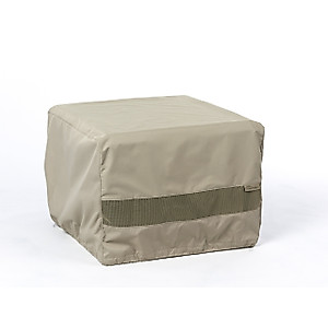 Covermates Square Patio Accent Table Cover - Patio Outdoor Furniture Cover, Water Resistant Outdoor Ottoman/Side Table Cover, Elite 300D Polyester, 24W x 24D x 18H, Khaki