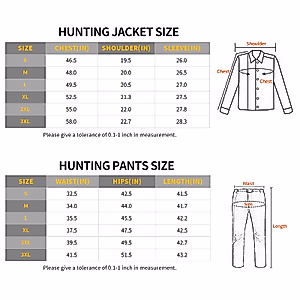 YEVHEV Quiet Hunting Clothes for Men Hunt Clothing Suit Gear Camouflage Hoodie Jacket and Pants Camo Coat Windproof