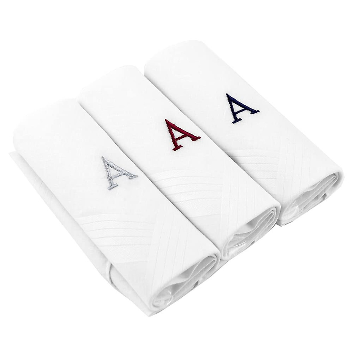 Handkerchiefs for Men, 3 Piece Set Cotton Hanky, Monogrammed, Initial Handkerchiefs, Pocket Square For Men
