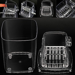 CZ-XING Ice Crusher Manual Rotary Ice Crusher Cocktails Slush Machine Ice Cube Crushed Smoothies Ice Crusher Machine Home 1.25L Chrome Plated Ice Grinder Ice cube Drinks Chopper Stirrer (Transparent)