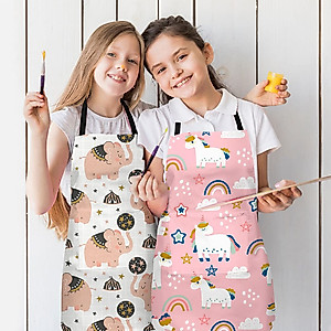 Kids Art Smocks,Apron For Toddler With Pockets, Kids Cotton Apron Toddler,Kids Artists Aprons,For Little Cooks and Messy Artists,Painting Kindergarten Art Craft Cooking.
