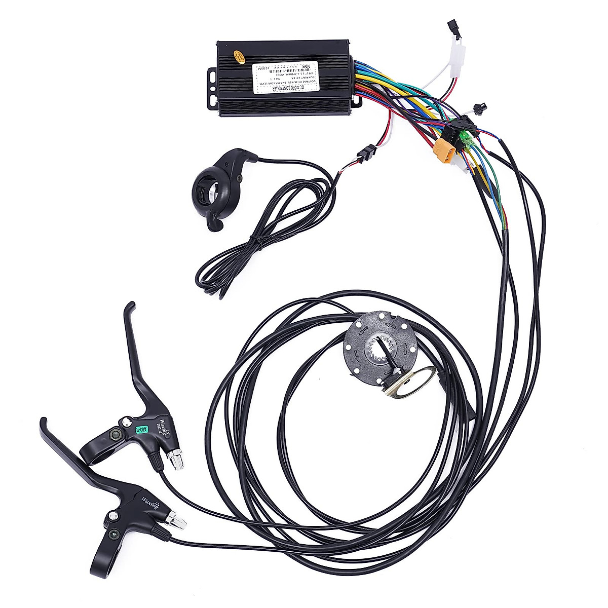 36V 500W Front Wheel Motor Kit for 24 Inches Electric Bicycle Conversion Kit E-Bike Motor Kit with with LCD Brushless Gear Hub Motor Thumb Knob Handle Kit Electric Bike Motor Kit (No Battery)