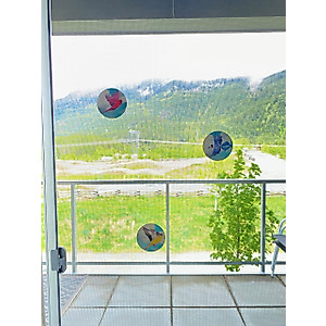 Retractable Screen Door Decals (Stickers) - 6 per Package - Keep Children Safe - Alert Birds, Dogs, Kids - Warn, Protect, Window Safety - Birds