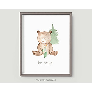 Woodland Baby Animals Nursery Wall Art Prints Room Decor - Set of 6 - Unframed (8 x 10 inches)