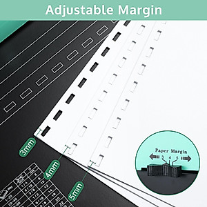 OFFNOVA Binding Machine, 21-Hole 450 Sheets Paper Comb Punch Binder Machine for Letter Size / A4 / A5, Easy to Punch Handle, Adjustable Margin