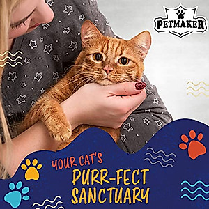 Cat House - Indoor Bed with Removable Foam Cushion - Pet Tent for Puppies, Rabbits, Guinea Pigs, Hedgehogs, and Other Small Animals by PETMAKER (Gray)