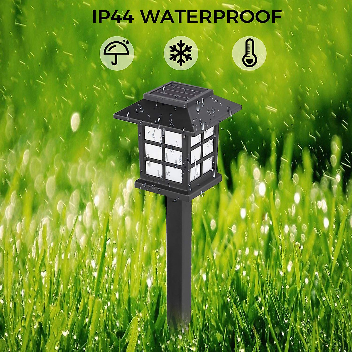 SuLethe 8 Pack Solar Pathway Garden Lights, Outdoor Waterproof Landscape Led Lighting Lamps for Patio, Path, Lawn, Walkway