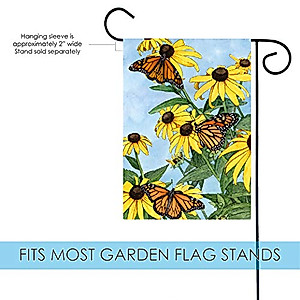 Toland Home Garden 1112133 Coneflowers and Monarchs Butterfly Flag 12x18 Inch Double Sided Butterfly Garden Flag for Outdoor House Flower Flag Yard Decoration