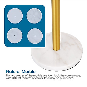 Songtec Gold Hand Towel Holder Stand, Fingertip Towel Rack with Heavy Marble Base, Accessories Jewelry Stand (Marble Base, Gold)