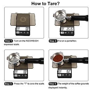 NEOWEIGH (Latest Version) Espresso Scale with Timer 1000g x 0.1g, Espresso Coffee Scale for Drip Tray, 35 Ounces/0.01oz,Coffee Scale Espresso with Silicone Mat,Large Backlit Display,Batteries