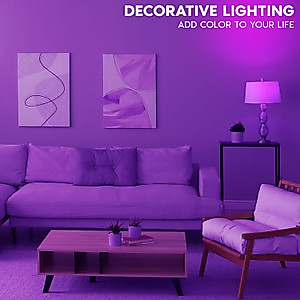 LEOOLS E12 LED Purple Light Bulb,Dimmable Filament LED Purple Light Bulbs, 40 Watt Equivalent Vintage LED Red Bulb,T6 4W LED Edison Chandelier Light Bulbs, Candelabra Red Bulbs,6-Pack