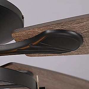 Parrot Uncle Ceiling Fans with Lights and Remote Farmhouse Ceiling Fan with Light 52 Inch Black Outdoor Ceiling Fans for Patios Covered, Reversible Motor