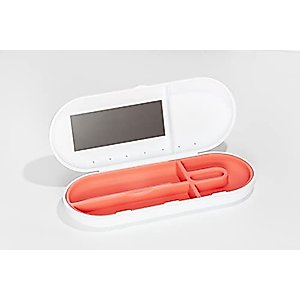 SmileKontainer Slimline Retainer Case: Compact Dental Travel Case for Aligners, Toothbrush and Accessories - Built-in Mirror for Easy Insertion Anywhere - Compatible with All Clear Aligners