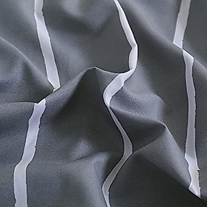 Vaulia Soft Microfiber Bed Sheet, with Deep Pocket and All Around Elastic, Wrinkle Resistant, Grey Stripes Pattern, Full Size 4-Piece Set (1 Fitted Sheet 1 Flat Sheet 2 Pillowcase)
