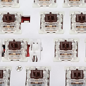 Gaming Keyboard, Long Battery Life Small Portable White Triple Mode Ergonomic Design Gaming Mechanical Keyboard for Home and Office (Brown Switch)