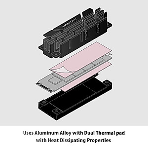 Vantec ICEBERQ M.2 NVMe/SSD Heat Sink with Thermal Pad (HS-NVME150-BK, Black)